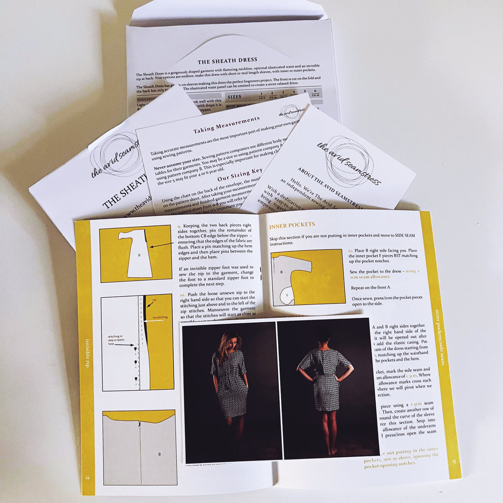 The Sheath Dress Sewing Pattern - UK Sewing Pattern – Organic Fabric ...